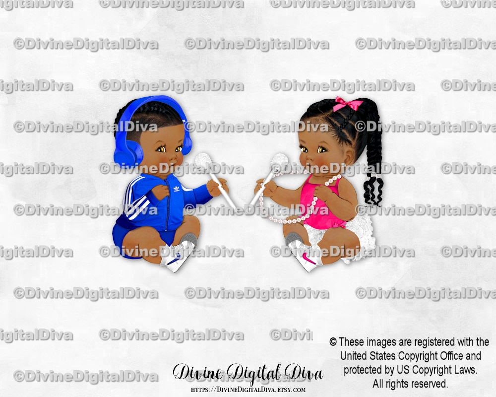 Hip Hop DJ Headset Royal Blue Hot Pink White Sneakers Mic | Etsy