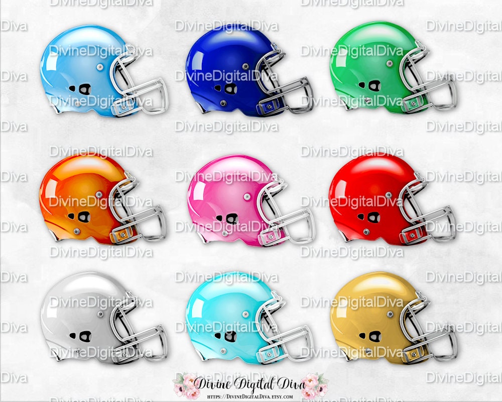 Football Helmet 9 Colors Blue Turquoise Green Orange Red | Etsy