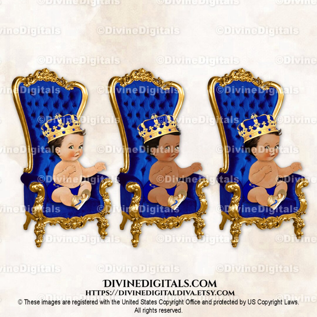 Little Prince Throne Chair Royal Blue Gold Ornate Crown Sneakers ...