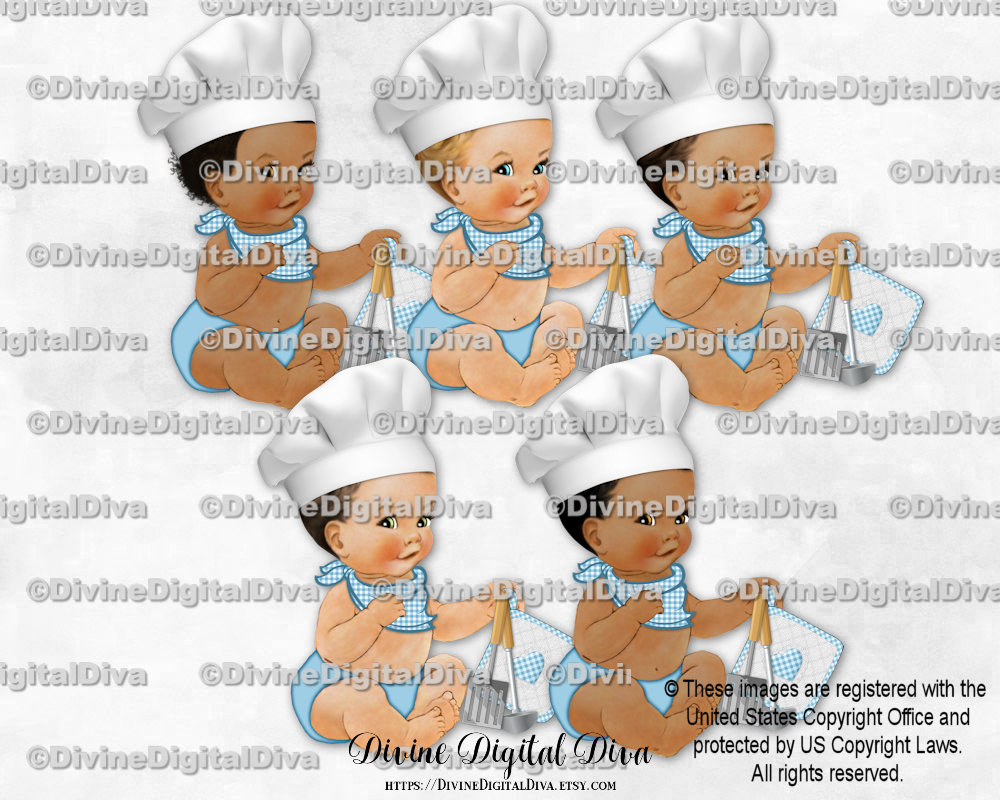 Little Chef Light Blue White Chef Hat Check Scarf Pot Holder - Etsy