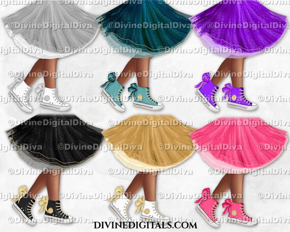 Sneaker Ball Legs Dress Tutu Bows Fashion Party DARK Skin Tone - Etsy