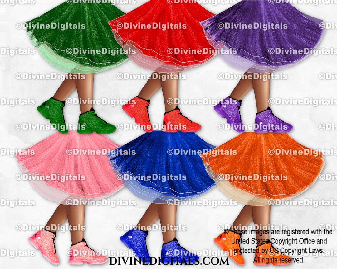Sneaker Ball Legs Dress Tutu Fashion Party DARK Skin Tone Transparent ...
