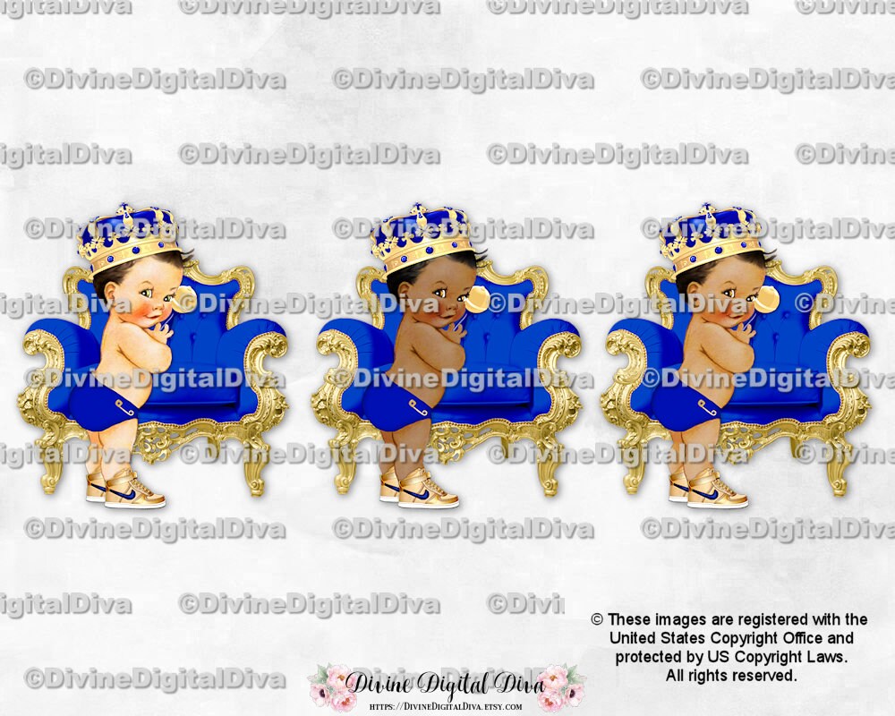 Little Prince Chair Royal Blue Gold Ornate Crown Sneakers | Etsy