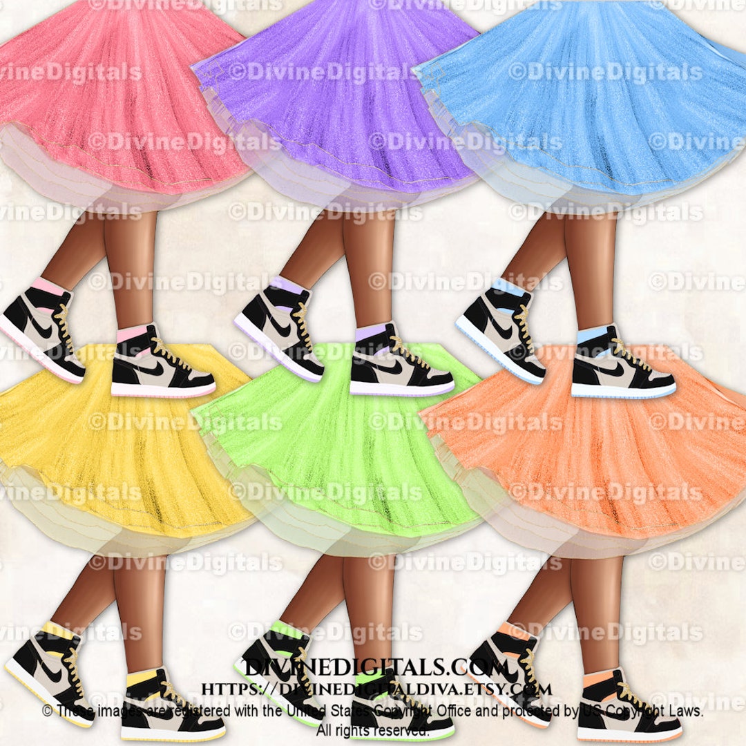 Sneaker Ball Legs Dress Tutu Fashion Party DARK Skin Tone Pastels ...