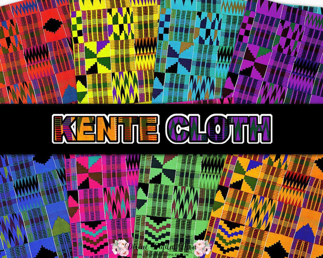 Africa Bright Colors African Kente Cloth Patterns | Digital Paper Pack ...