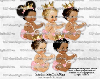 Princess Blue Gold Baby Girl Afro Puff African American Baby - Etsy