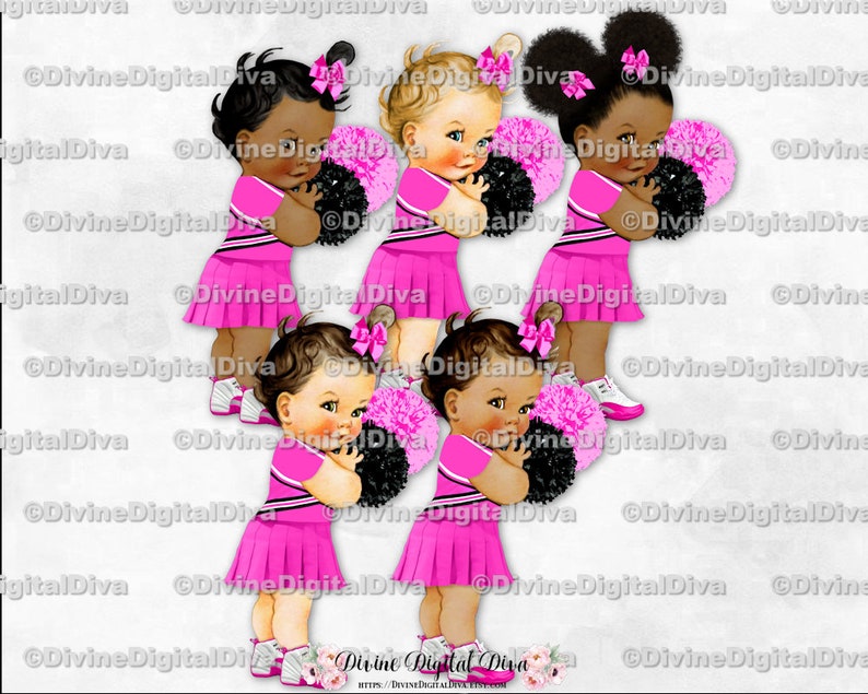 Cheerleader Hot Pink Black Uniform Pom Poms Sneakers Baby | Etsy