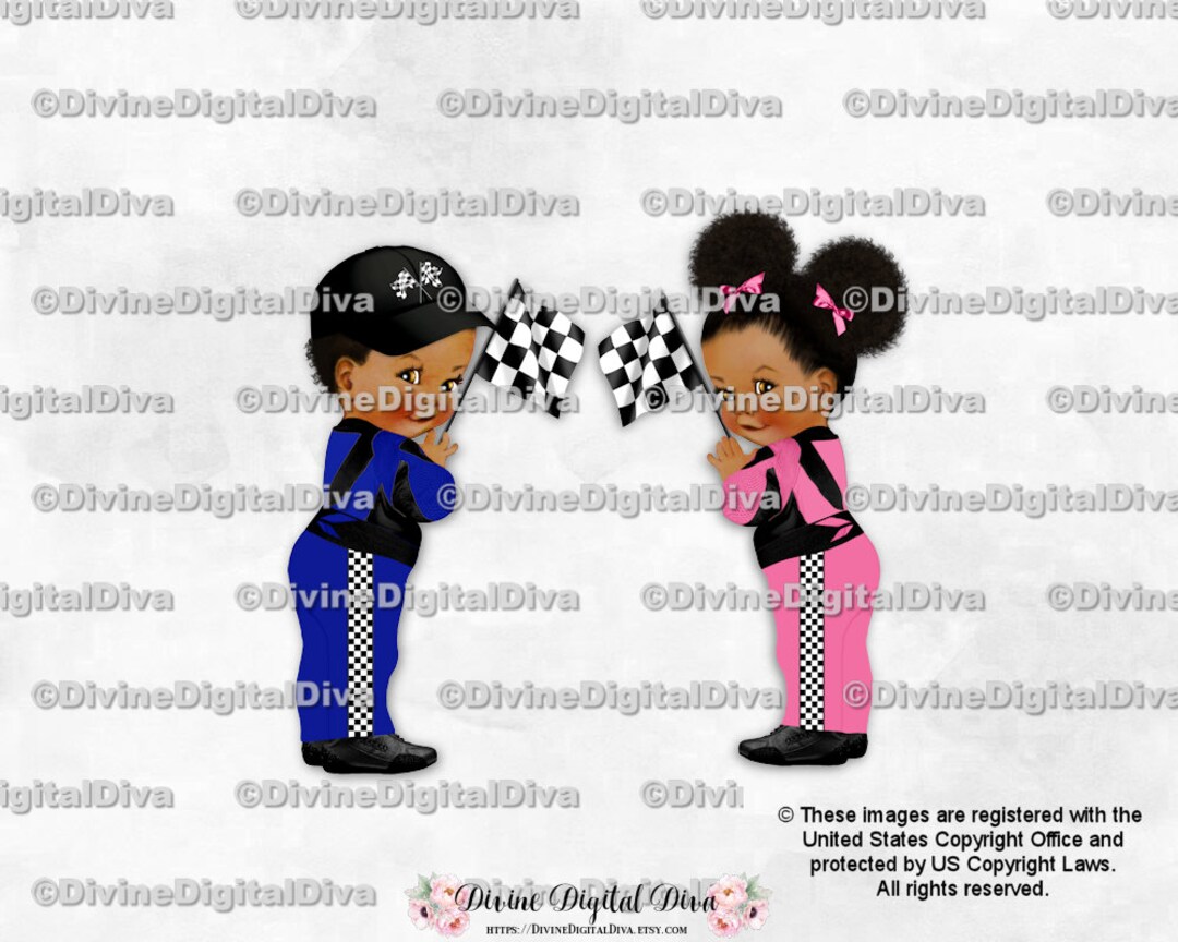 Racing Royal Blue & Pink Race Car Driver | Baby Boy Girl Dark Tone ...