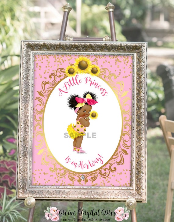 Sunflower Princess Display Sign Pink Yellow Gold African | Etsy