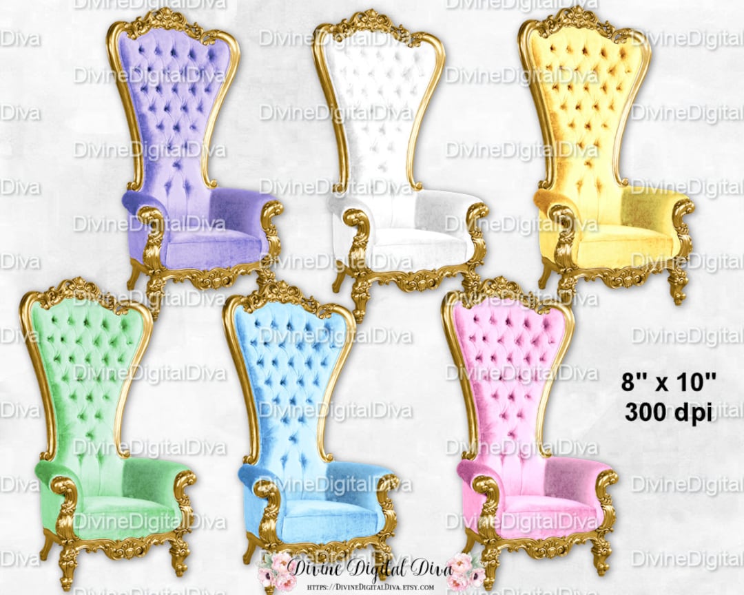 Pastel High Back Chair Royal Throne Velvet Images | Yellow Lavender ...