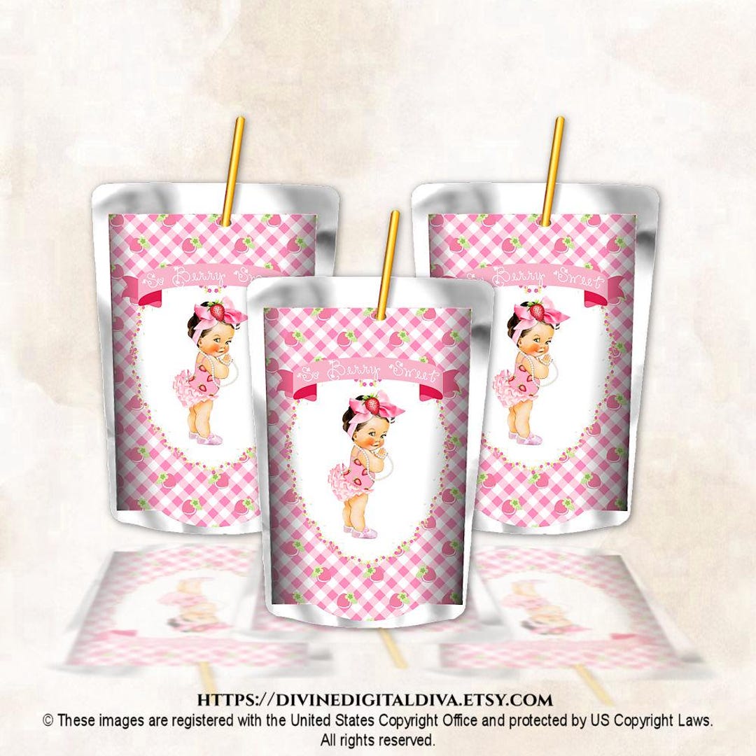 Printable Capri Sun Labels Strawberry Theme so Berry Sweet Light Pink ...