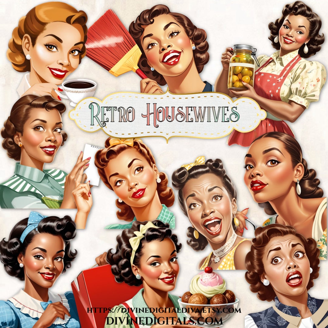 Retro Housewives Closeups & Funny Expressions 50s Vintage Women of ...