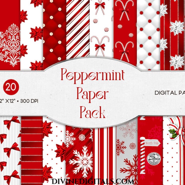 Christmas Digital Paper - Etsy
