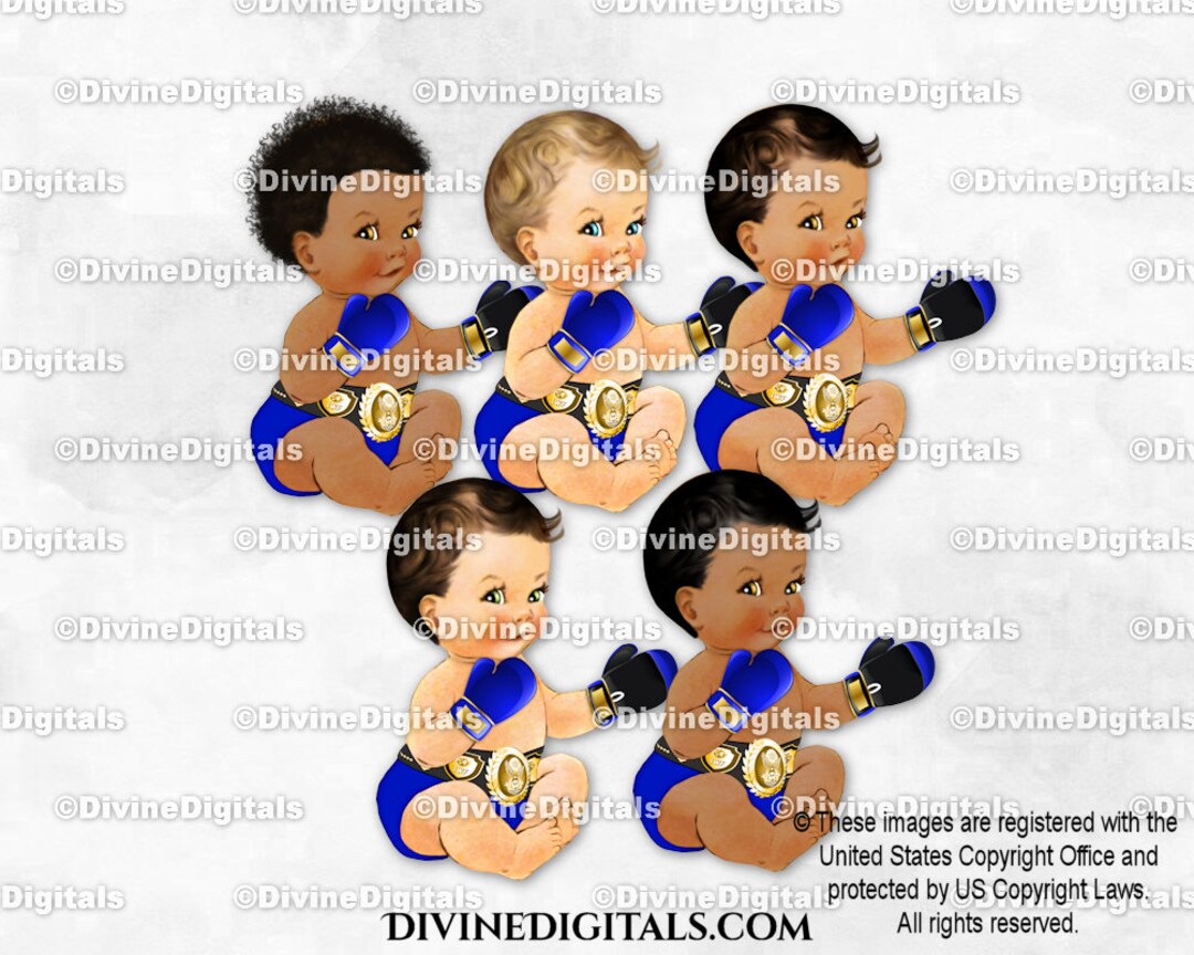 Boxer Royal Blue & Gold Championship Belt Boxing Gloves Champ | Baby ...