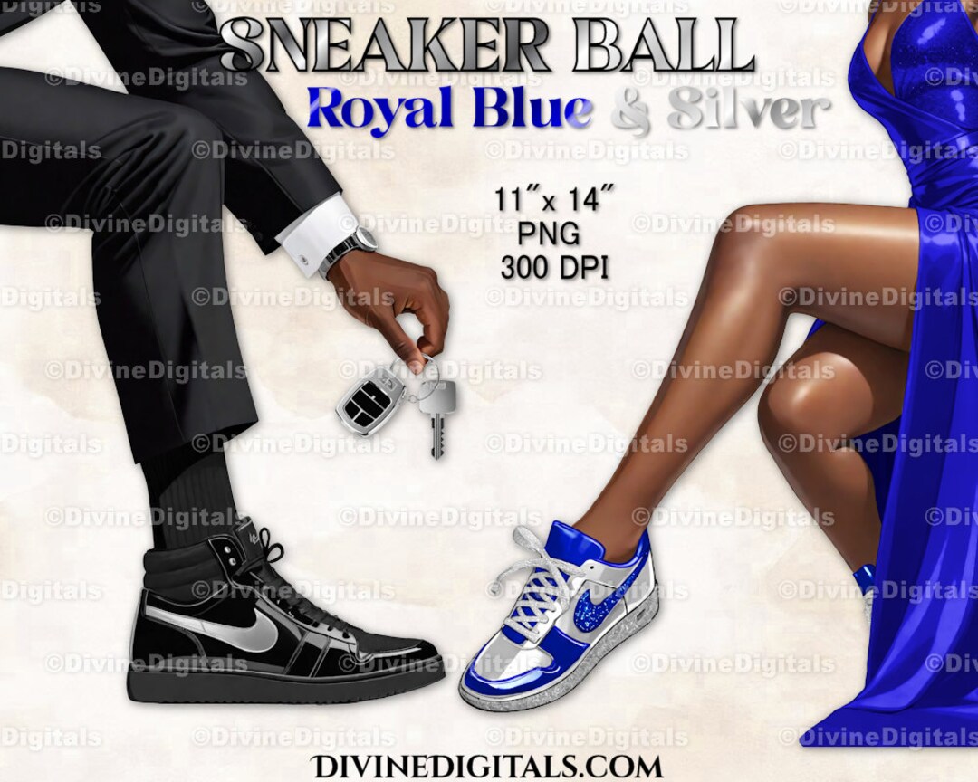 Sneaker Ball Legs Royal Blue Silver Black Suit Tux Gown Fashion Party ...