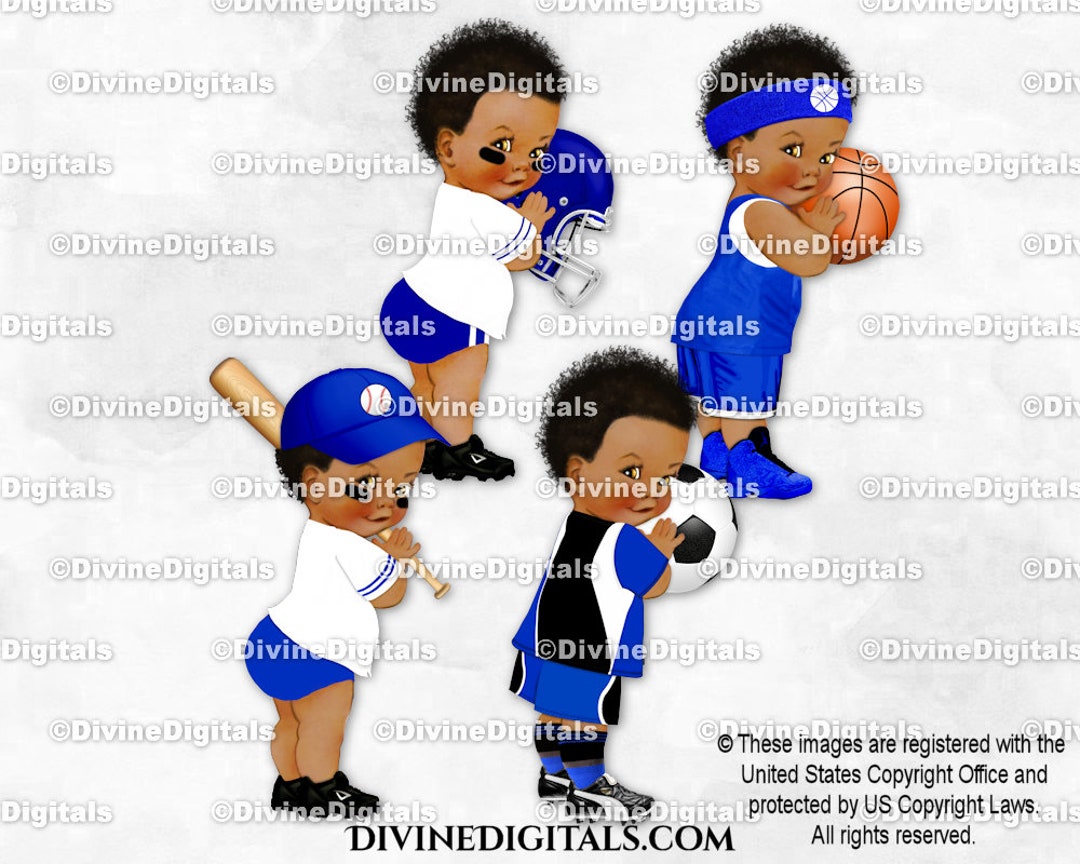 Little Prince Sport Theme Set Royal Blue Basketball Football Baseball ...