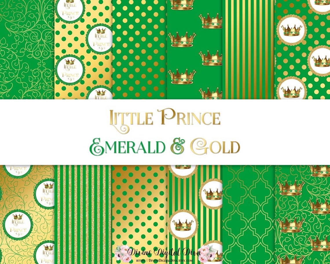 Matching for Party Printables Little Prince Emerald Green & | Etsy