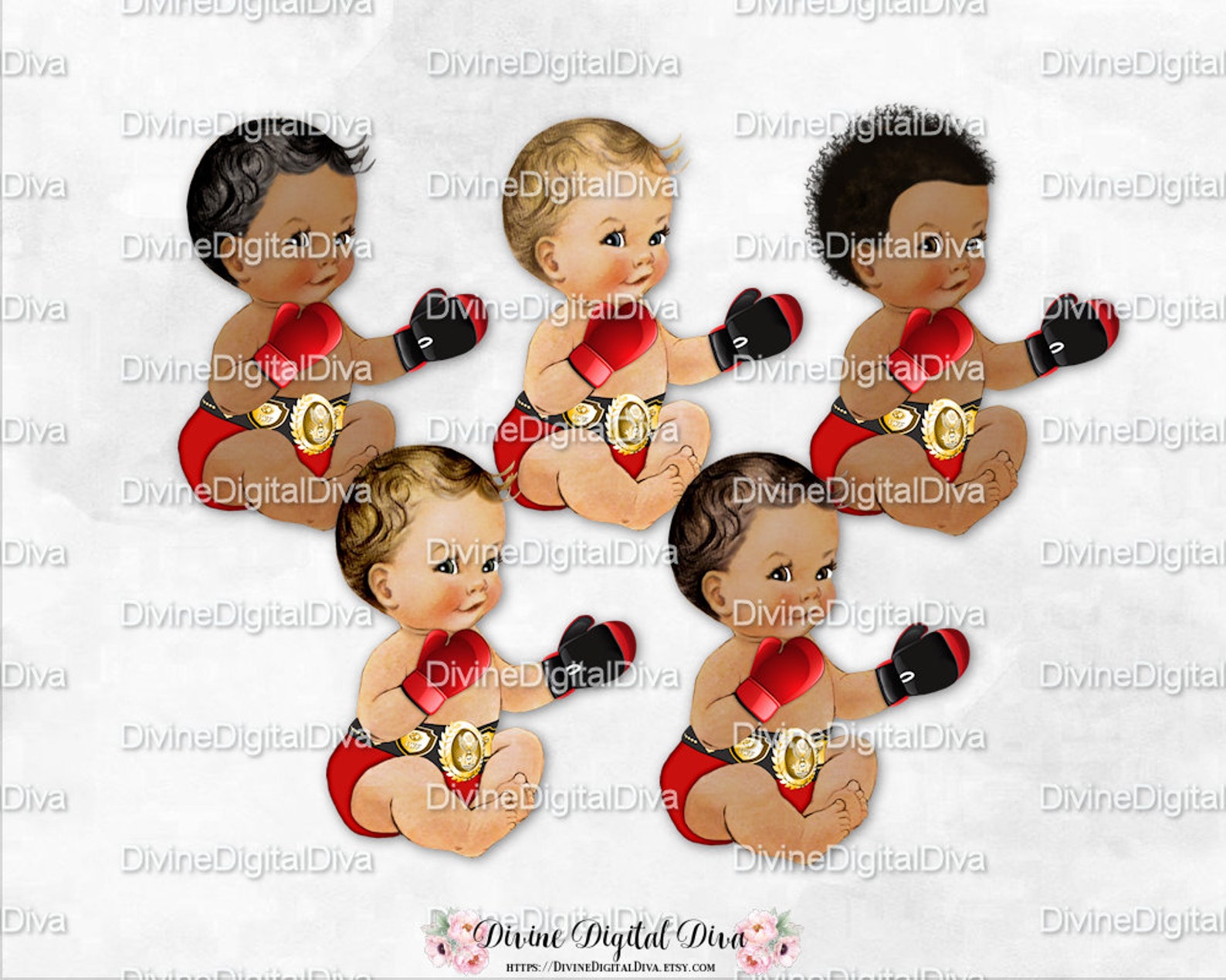 Boxer Red & Gold Championship Belt Boxing Gloves Champ Baby | Etsy