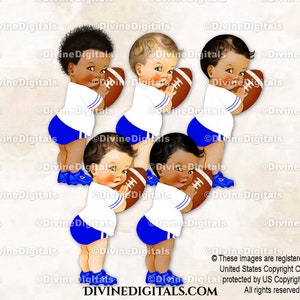 Little Prince Football Player Royal Blue & White Ball Sports Touchdowns ...