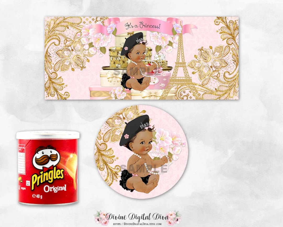 Parisian Pringles Wrapper Pink Gold Paris Eiffel Tower Cherry - Etsy