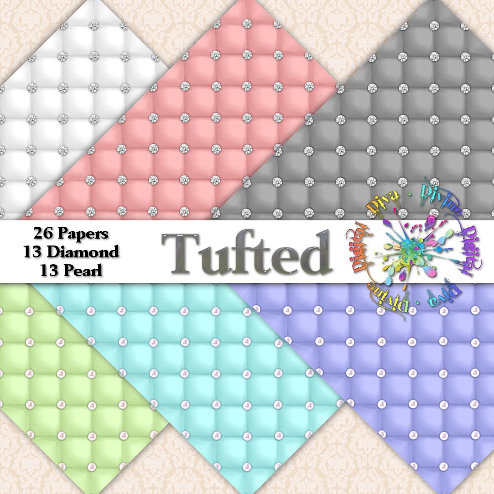 26 Tufted Digital Papers Diamonds & Pearls Instant | Etsy