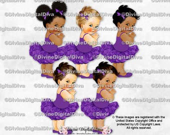 Purple Ballerina Clipart Vector Ballerina Ballet Afro - Etsy