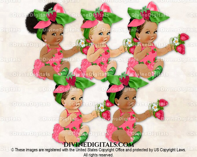 Strawberry Shortcake Baby Shower Centerpiece Sleeping Baby Pink ...