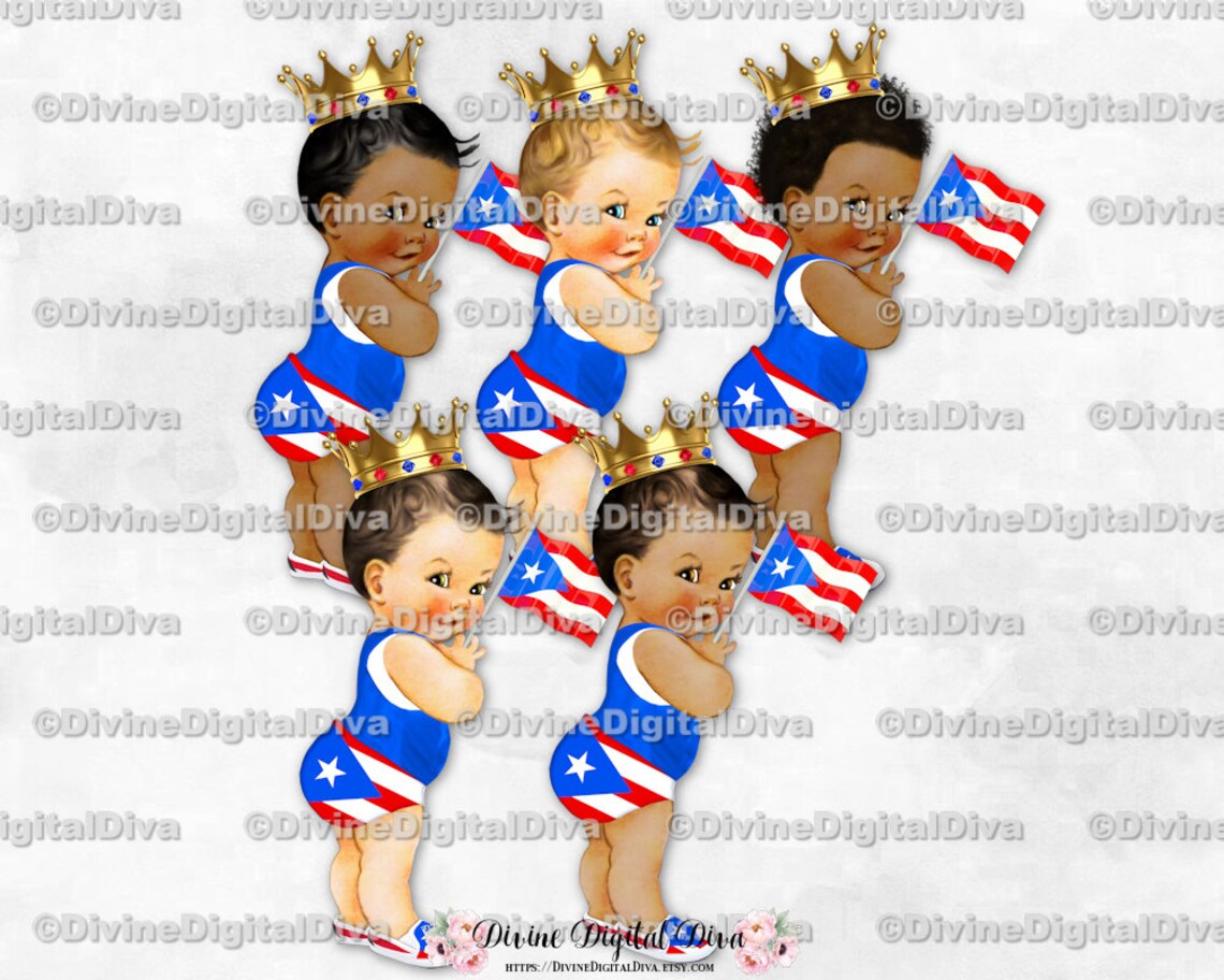 Little Prince Puerto Rico Flag Blue White Red Baby Boy 3 - Etsy