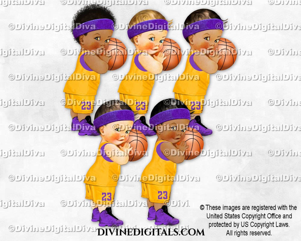 Little Prince Basketball Player Gold & Purple Uniform 23 | Etsy