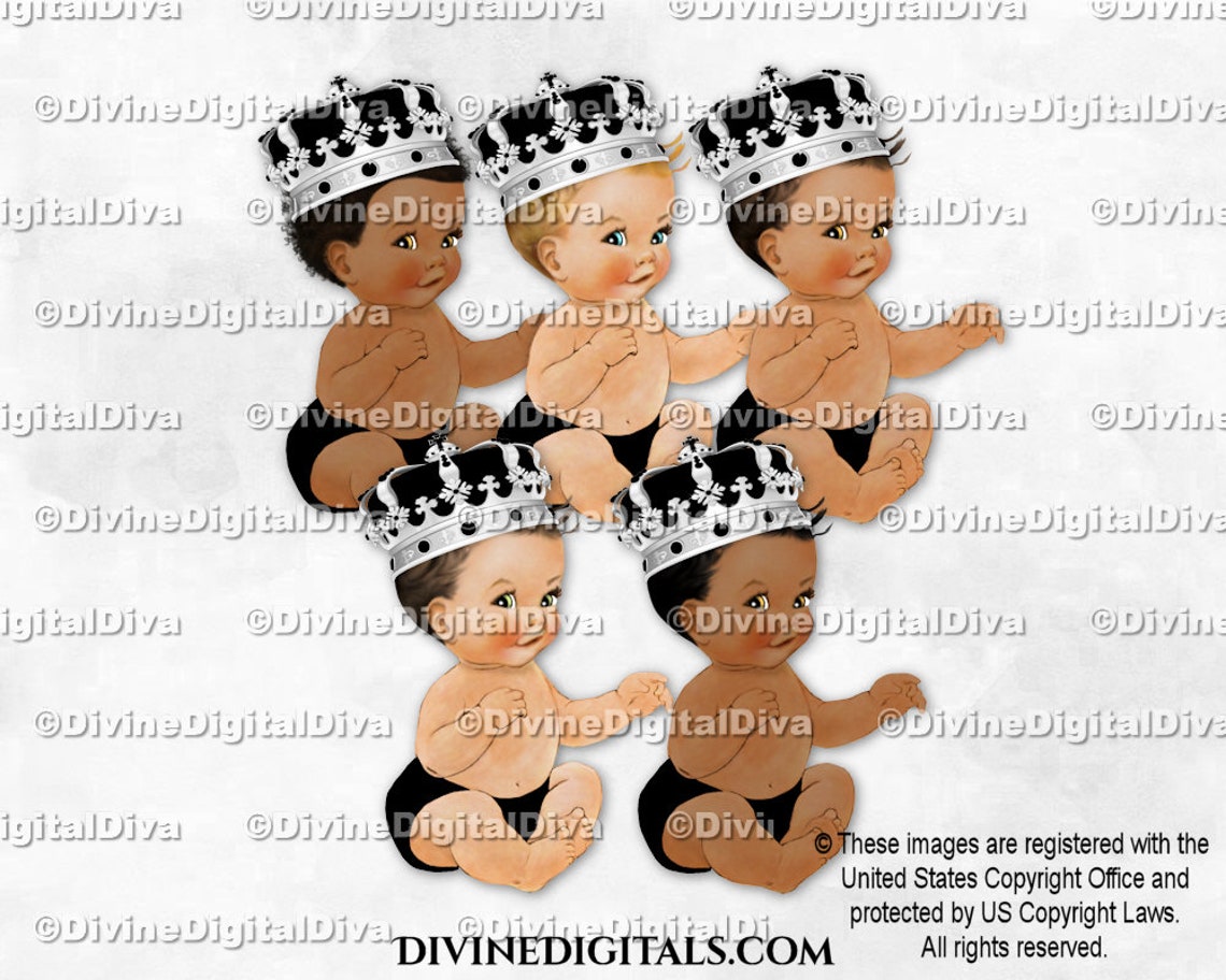 Little Prince Black & Silver Ornate Crown Sitting Baby Boy 3 - Etsy