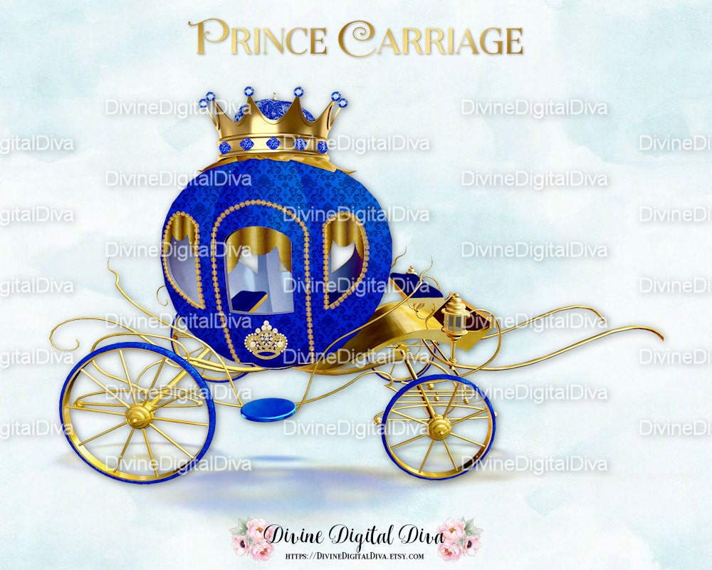 Little Prince Fairytale Carriage Coach Royal Blue & Gold - Etsy