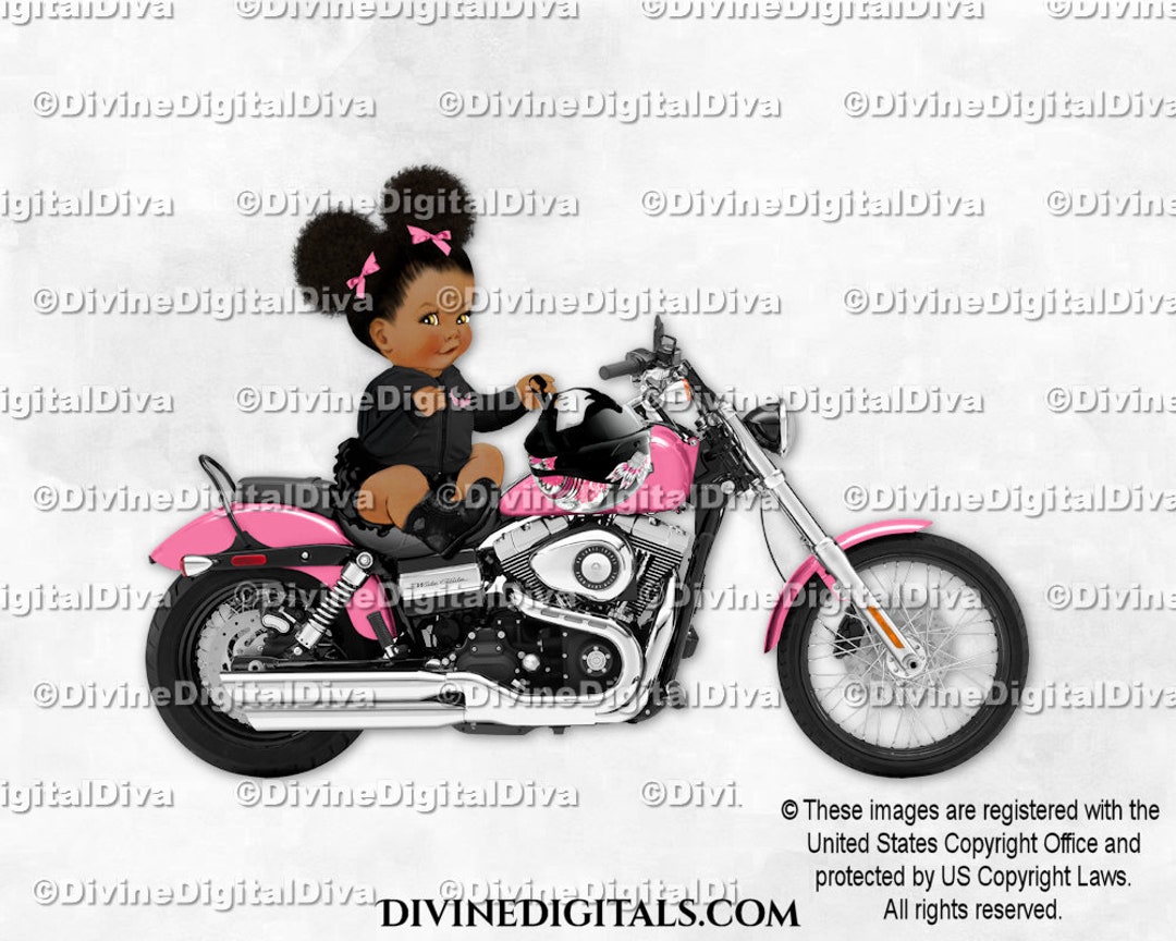 Little Princess Riding on a Motorcycle Biker Black Jacket - Etsy