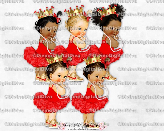Princess Ballerina Red Tutu Gold Sneakers Crown Pearls Baby | Etsy