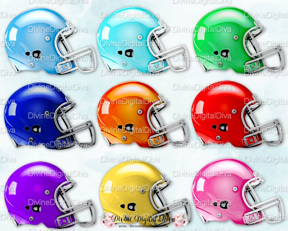 Football Helmet 9 Colors Blue Turquoise Green Purple Orange