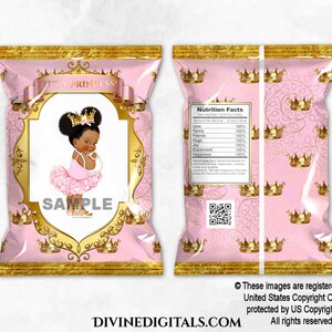 Princess Printable Bundle Chip Bag Skittles Water Capri Sun Party Bag ...