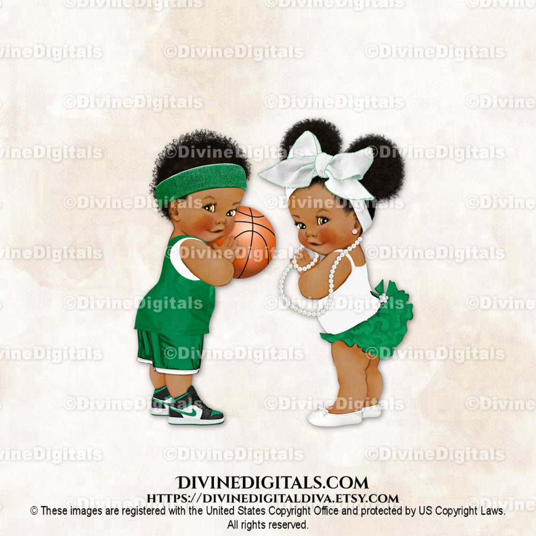 Basketball Emerald Green & White Big Bow Free Throws Baby Boy Girl Dark ...