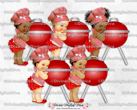 Little Chef Red White Gingham Check Hat Apron BBQ Babyq Grill - Etsy