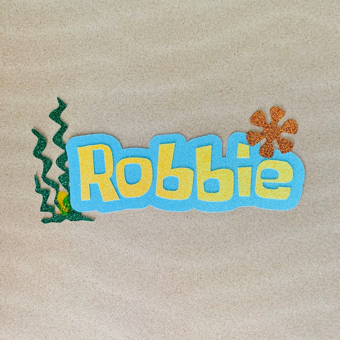 PERSONALIZED Spongebob Ocean Inspired Name Glitter Die Cut/party ...