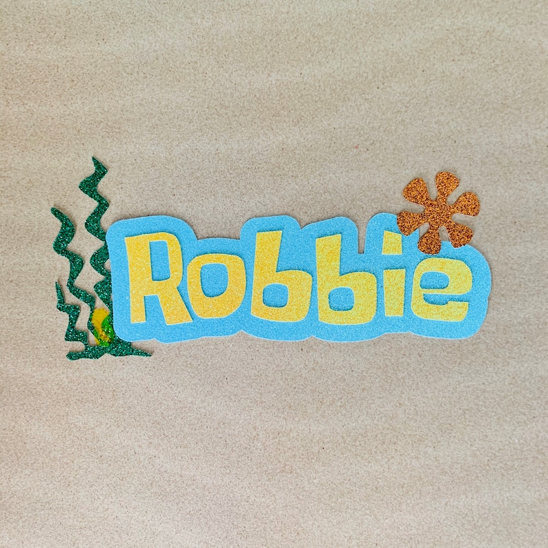 PERSONALIZED Spongebob Ocean Inspired Name Glitter Die | Etsy