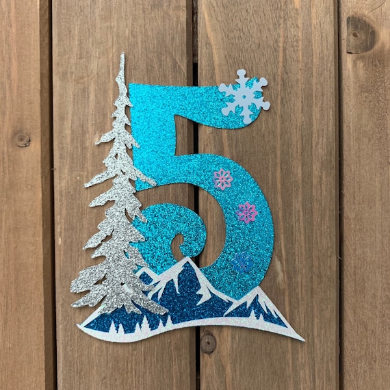 Frozen Inspired Number 5 Glitter Die Cut/party Decoration/ | Etsy
