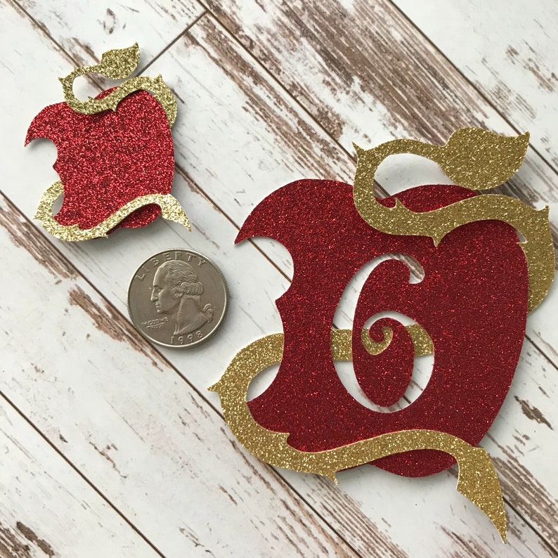 Descendants Inspired Apple Symbol Glitter Die Cut/birthday - Etsy