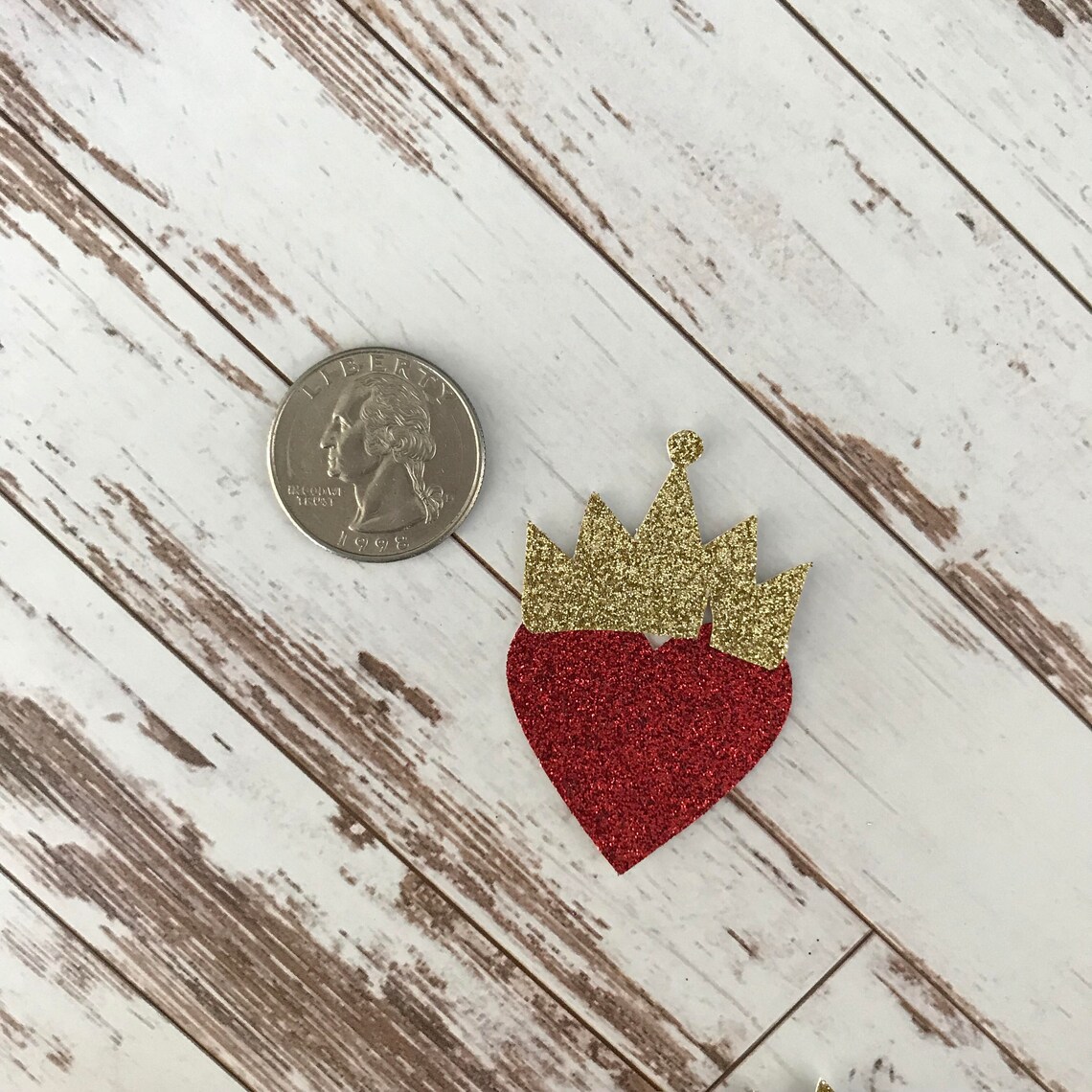 12 Pcs Descendants Inspired Crown and Heart Glitter Die - Etsy
