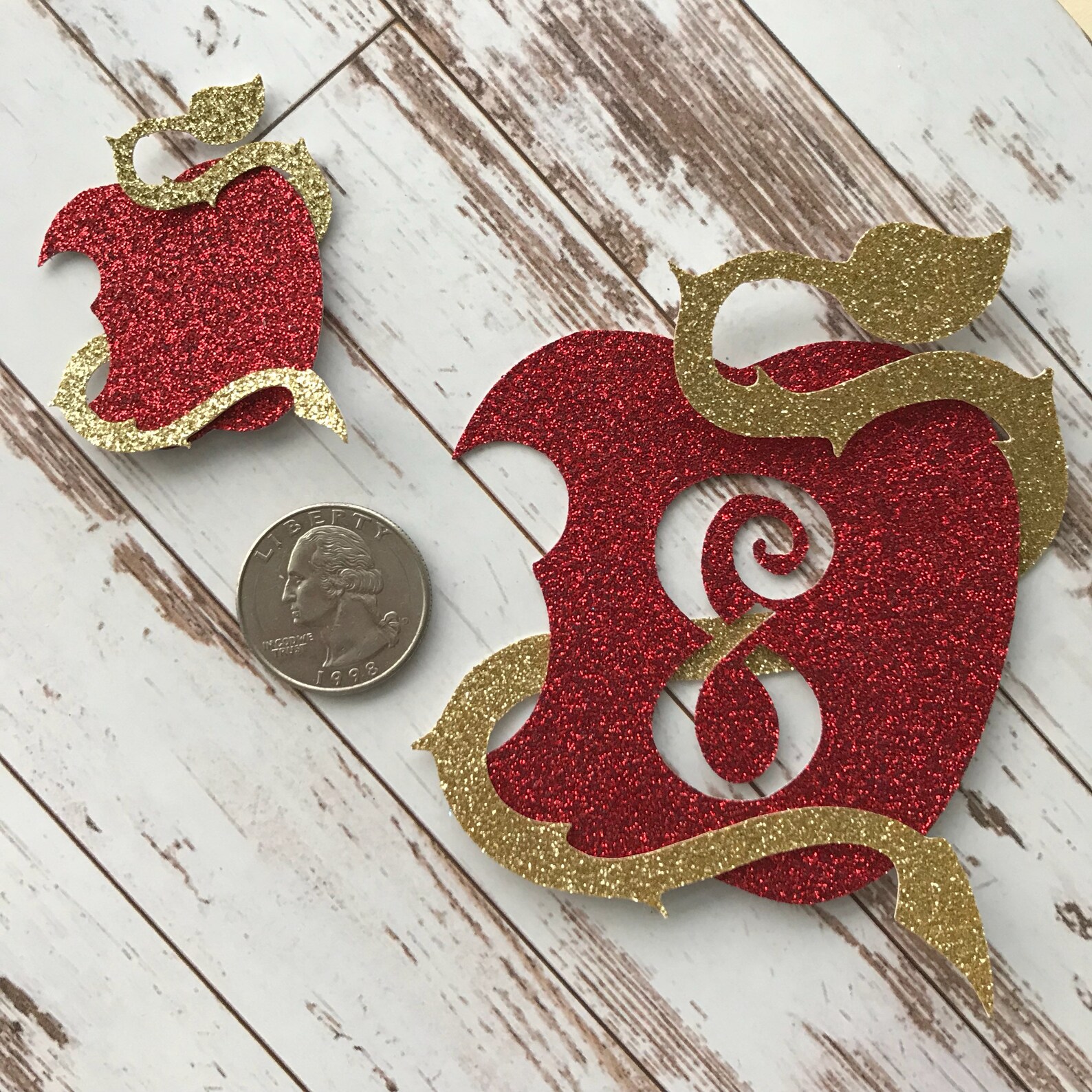 Descendants Inspired - Apple Symbol Glitter Die Cut/birthday Party ...