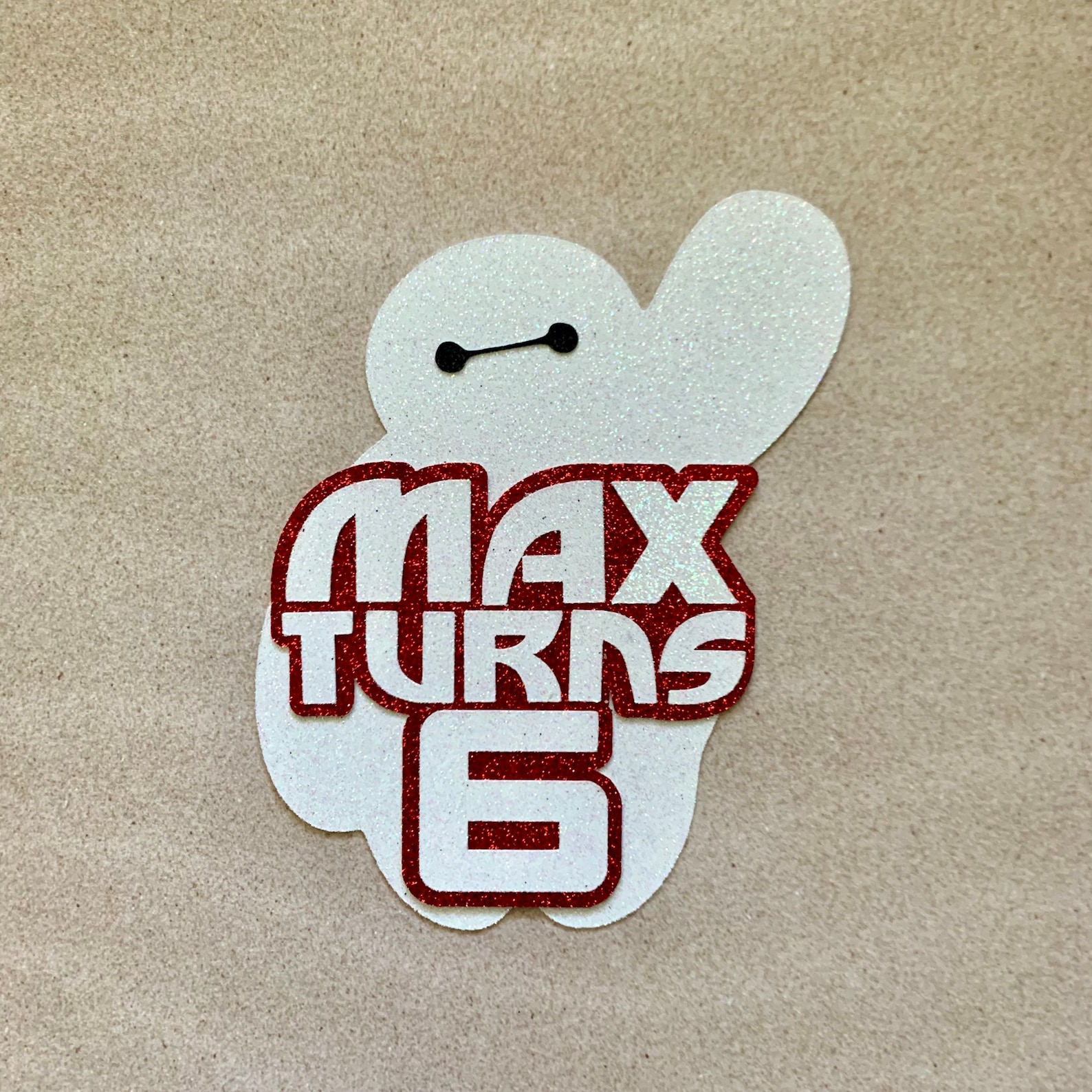 PERSONALIZED Big Hero 6 Baymax Inspired Name and Number Glitter Die Cut ...