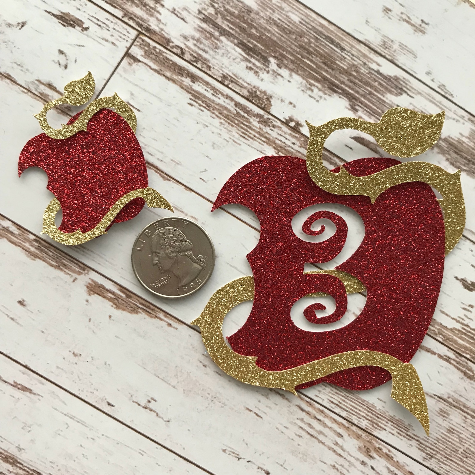 Descendants Inspired - Apple Symbol Glitter Die Cut/birthday Party ...