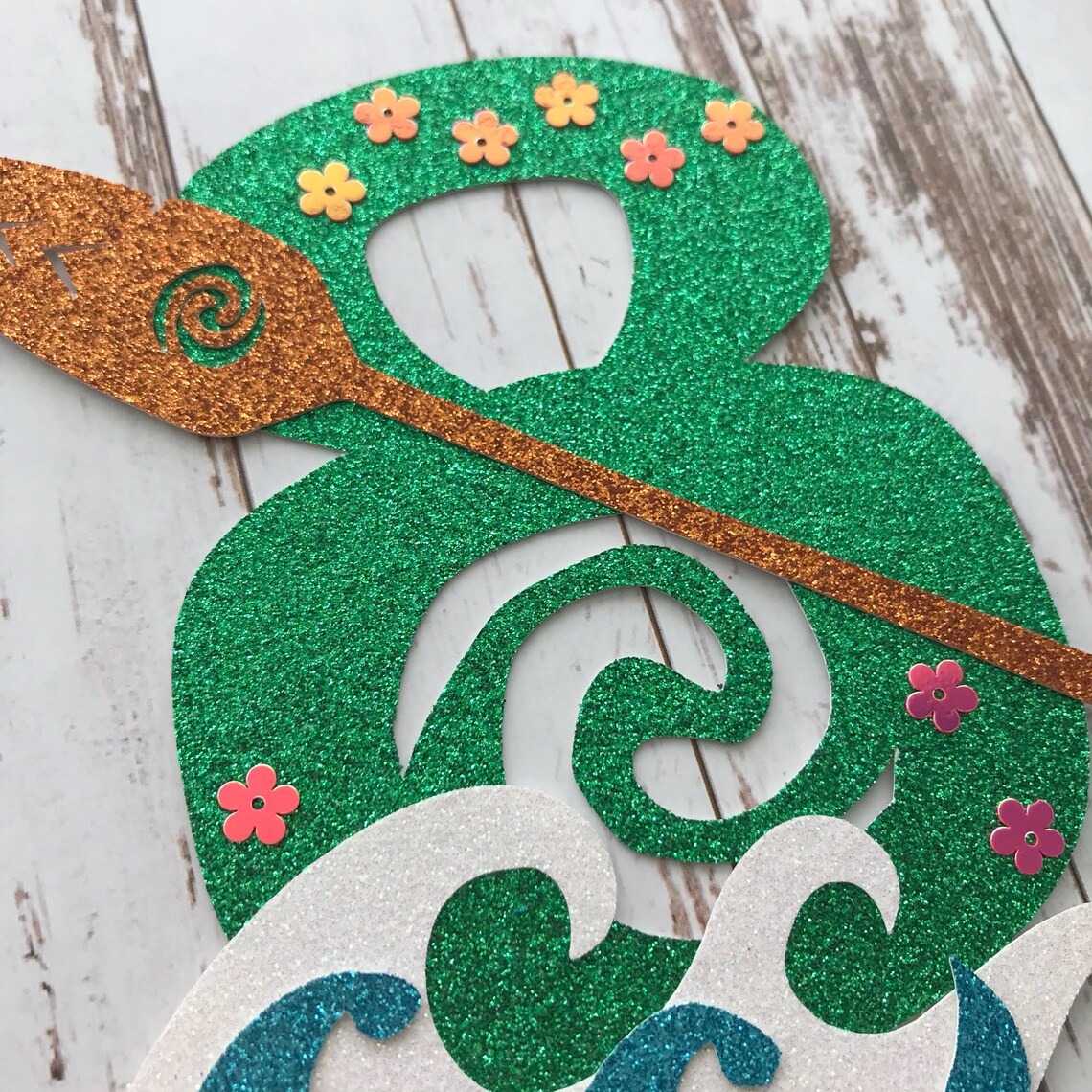Moana Goddess Te Fiti Inspired Number 8 - Glitter Die Cut/party ...