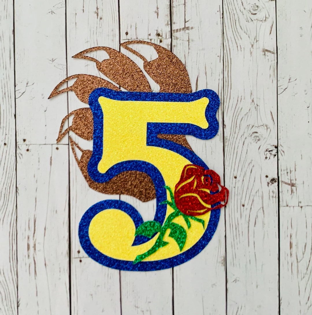 Beauty and the Beast / Belle Inspired Number Glitter Die Cut/party ...