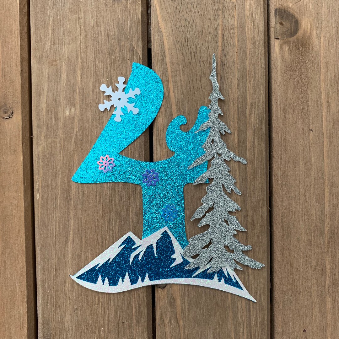 Frozen Inspired Number 4 - Glitter Die Cut/party Decoration ...
