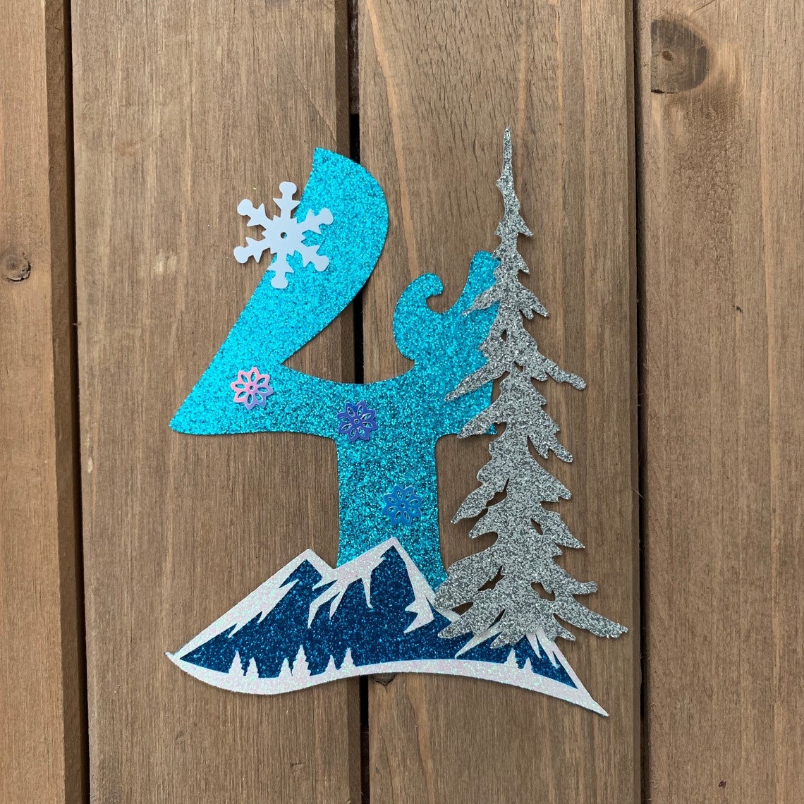 Frozen inspired Number 4 Glitter Die Cut/Party Decoration/ | Etsy
