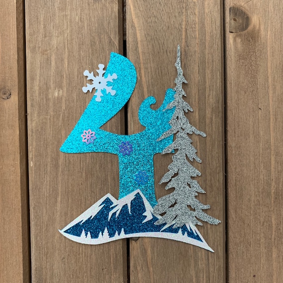 Frozen inspired Number 4 Glitter Die Cut/Party Decoration/ | Etsy